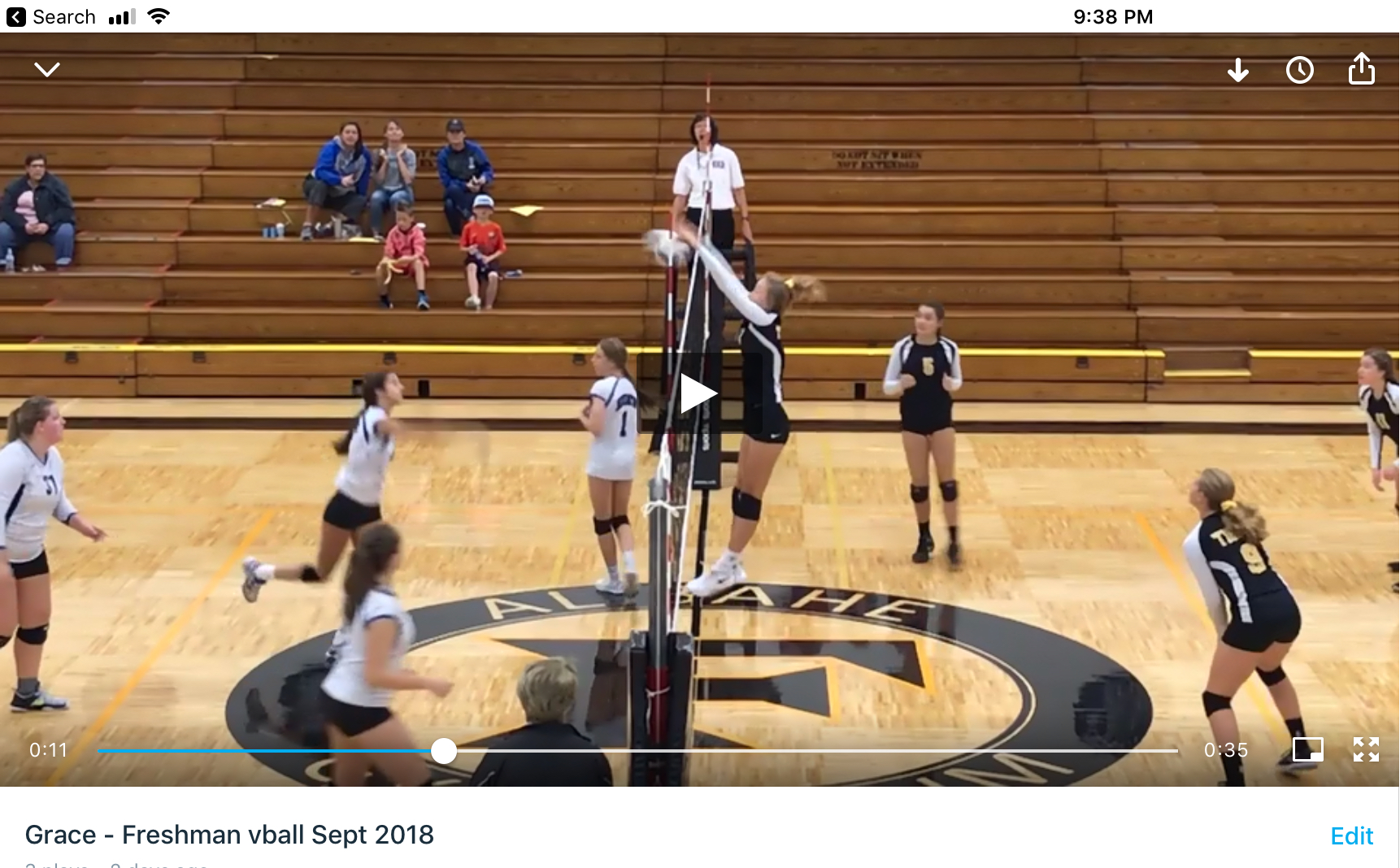 Grace – Freshman vball Sept 2018 – quick highlight reel from last week ...
